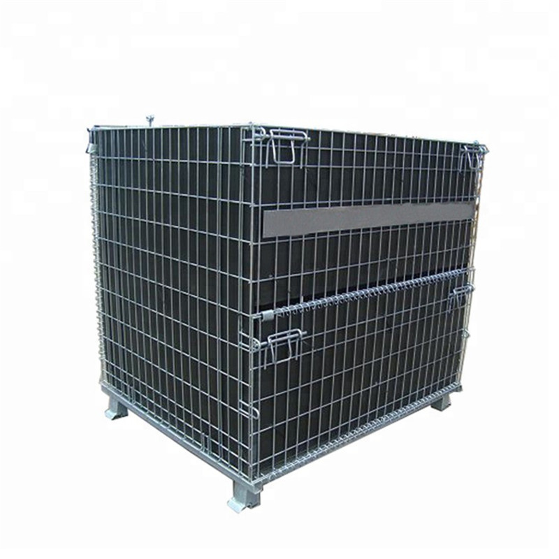 China Industrial Folding Galvanized Wire Mesh Container with PP sheet ...